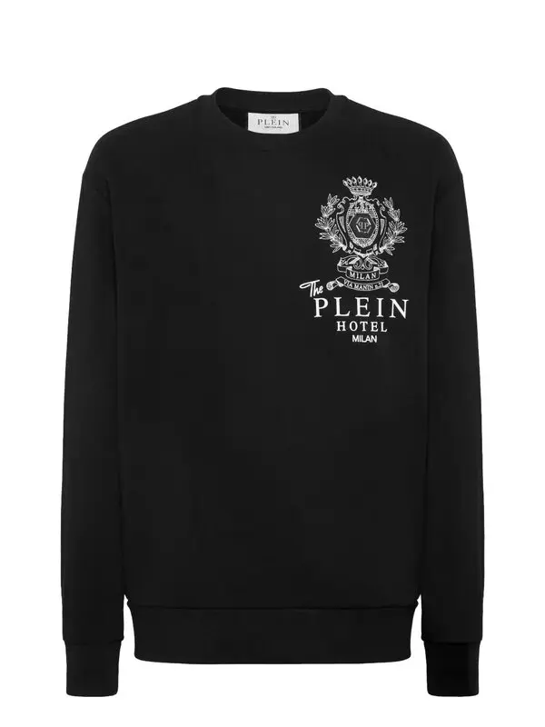 Philipp Plein Crest-embellished Sweatshirt - ""02 Black""